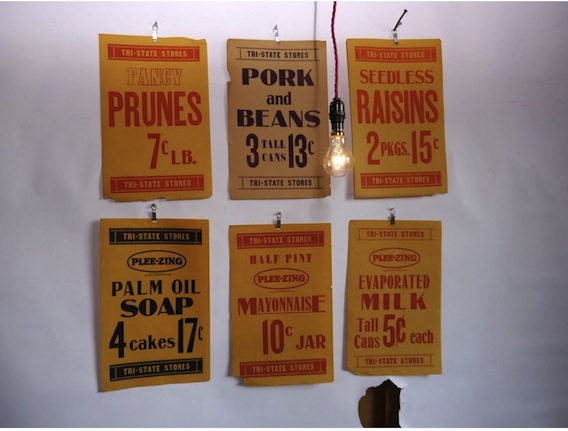 1950s grocery signs from Pedlars | YOUR HOME IS LOVELY