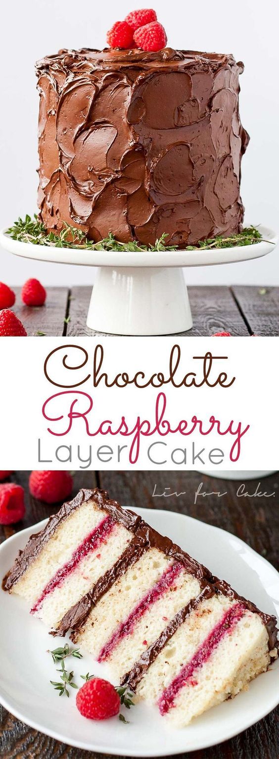 Chocolate Raspberry Layer Cake | Break Mom