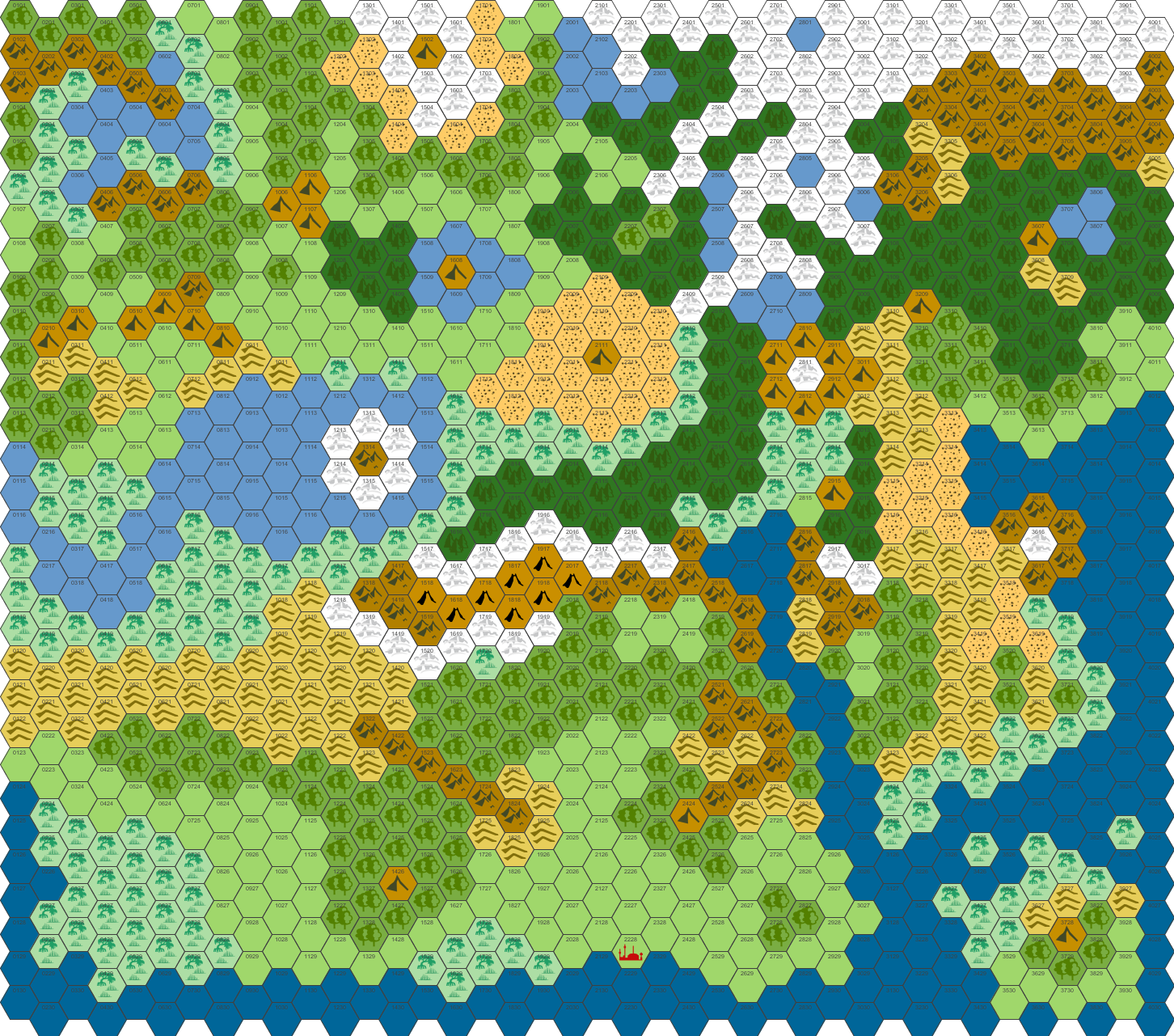 La Frikoteca: Proyecto Hexcrawl: La primera versión del mapa