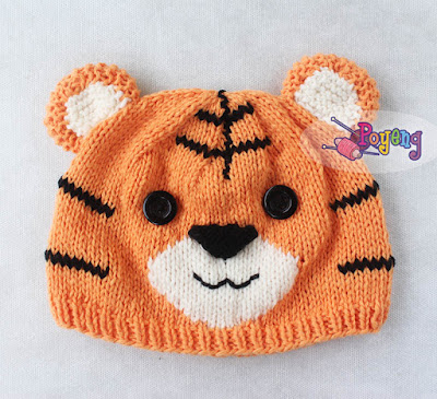 Ajeng Belajar Merajut: Rajut Knitting Pattern : Tiger Cub Baby Hat