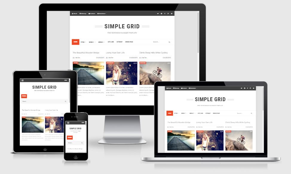 Simple Grid Responsive Blogger Template