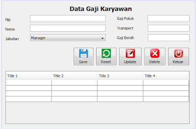 Aplikasi Penggajian Karyawan - CRUD (Create, Reset, Update, Delete) - NetBeans - Belajar Coding