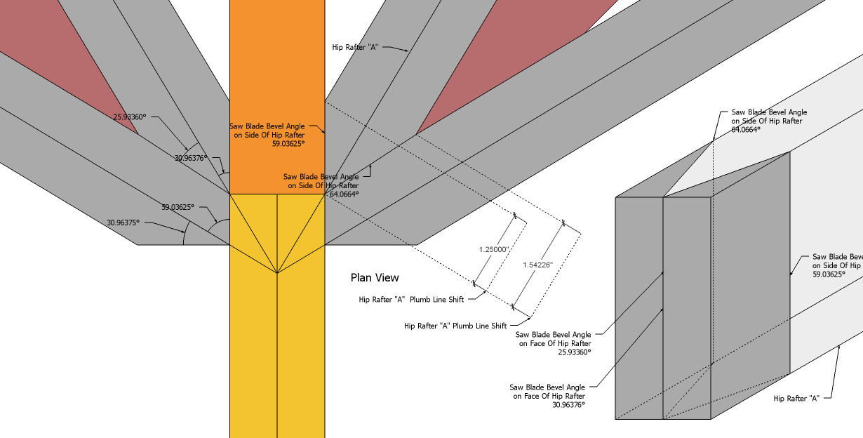 Roof Framing Geometry: Hip & Valley Roof Framing Example # 1