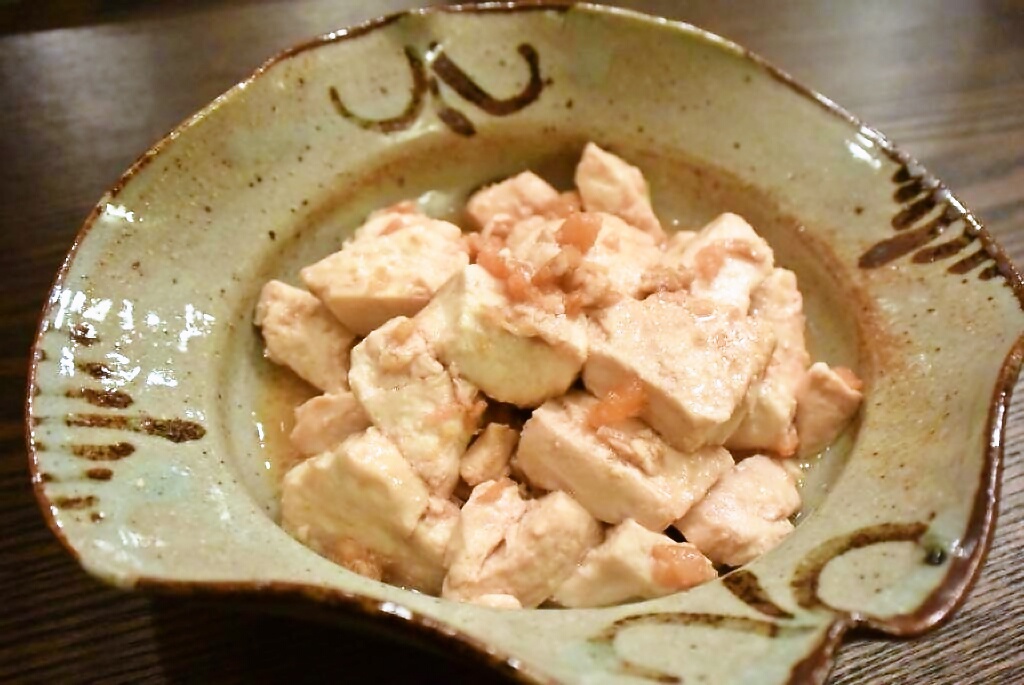 Recipes for Tom: Tofu no hoshi-ebi itame / stir-fried tofu with shami ...