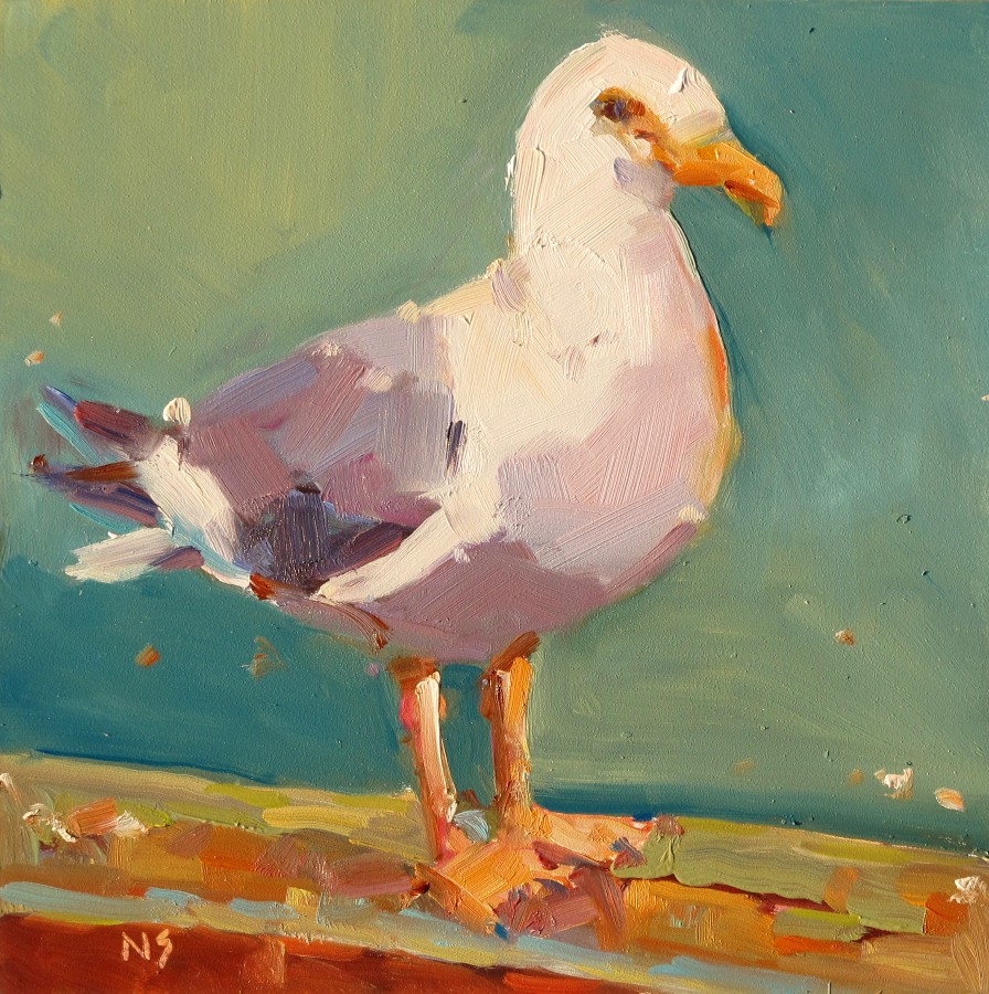 Nancy Standlee Fine Art: Seagull 12119, Daily Paintworks Challenge and ...