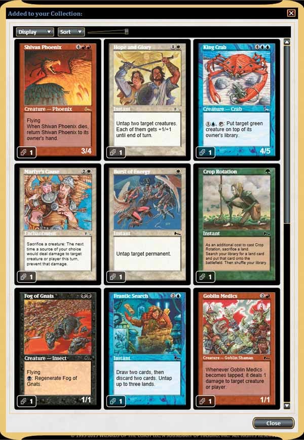 Magic the Gathering Adventures: [Legacy] Four packs of Urza's Legacy Online