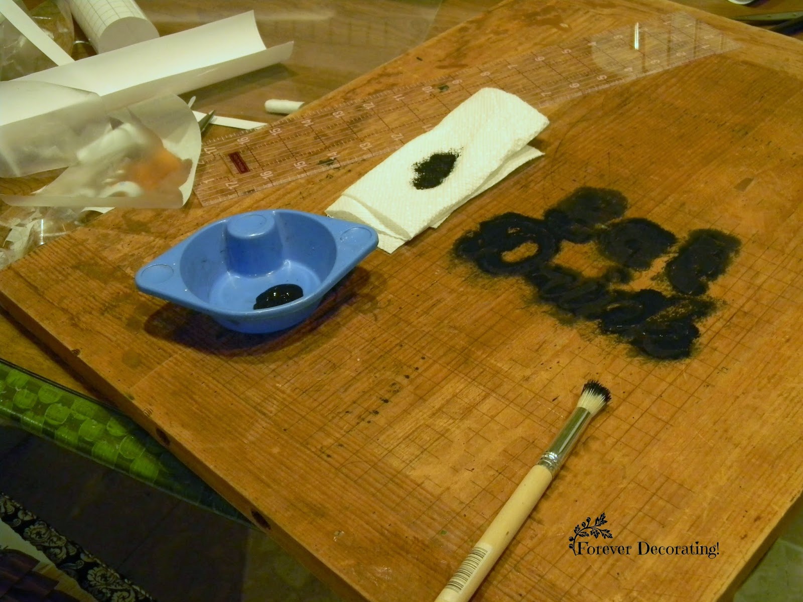 Forever Decorating!: Word Art Tutorial on Vintage Breadboard