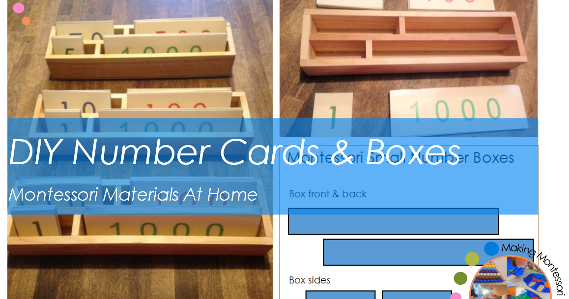 "Making Montessori Ours": DIY Montessori Number Cards & Boxes ...