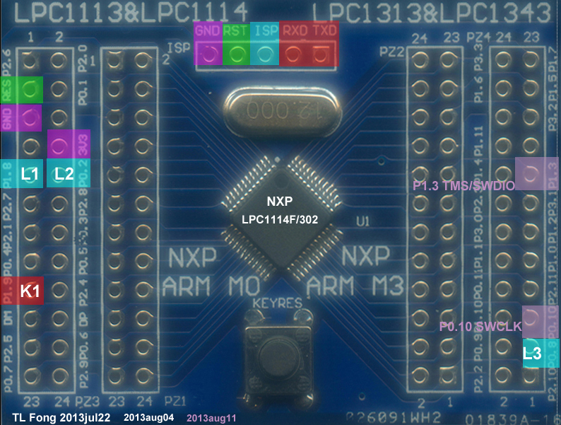 FongHeart: MagicBlue LPC1114 SPI pinout