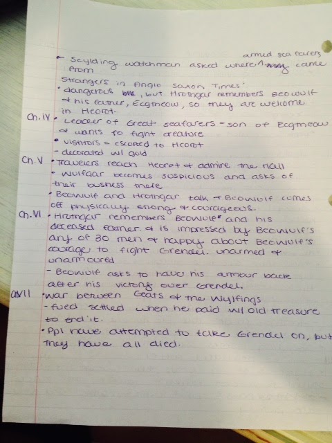 Bridgit McLaughlin: Beowulf Notes (Prologue-Chapter X)