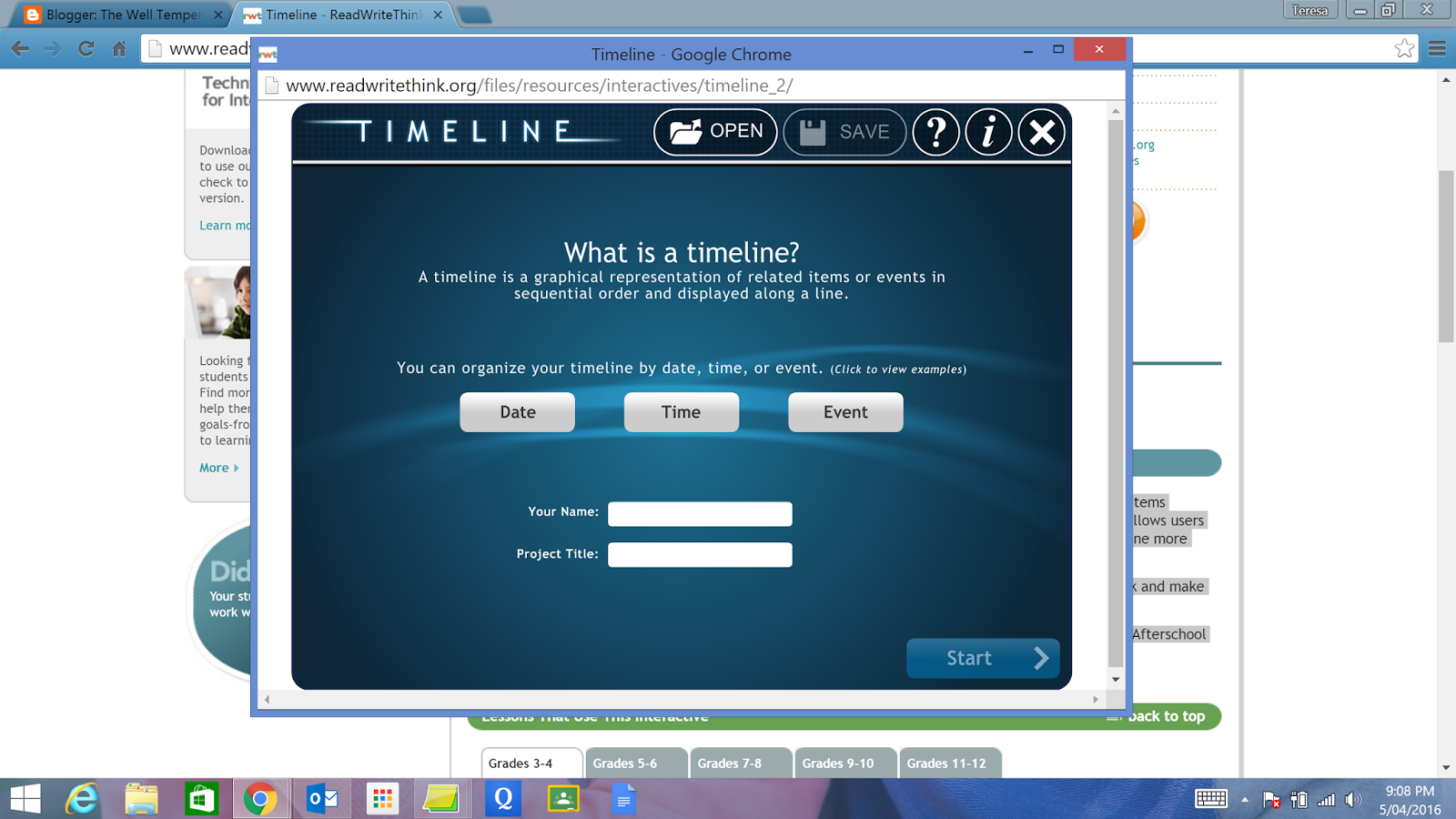 The Well Tempered Klassroom: Read Write Think, Interactive Timelines