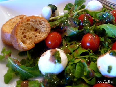 Slice of Southern: Caprese Salad with a Basil Puree