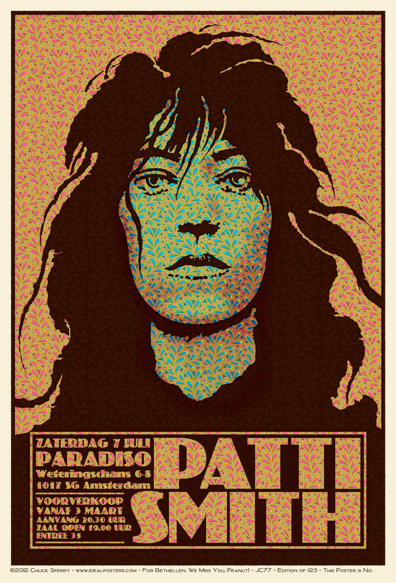 INSIDE THE ROCK POSTER FRAME BLOG: Patti Smith at the Paradiso ...