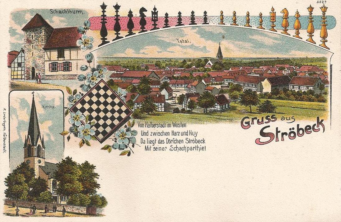 LA REGENCE-MANUREUS postales de ajedrez: Schachdorf Ströbeck