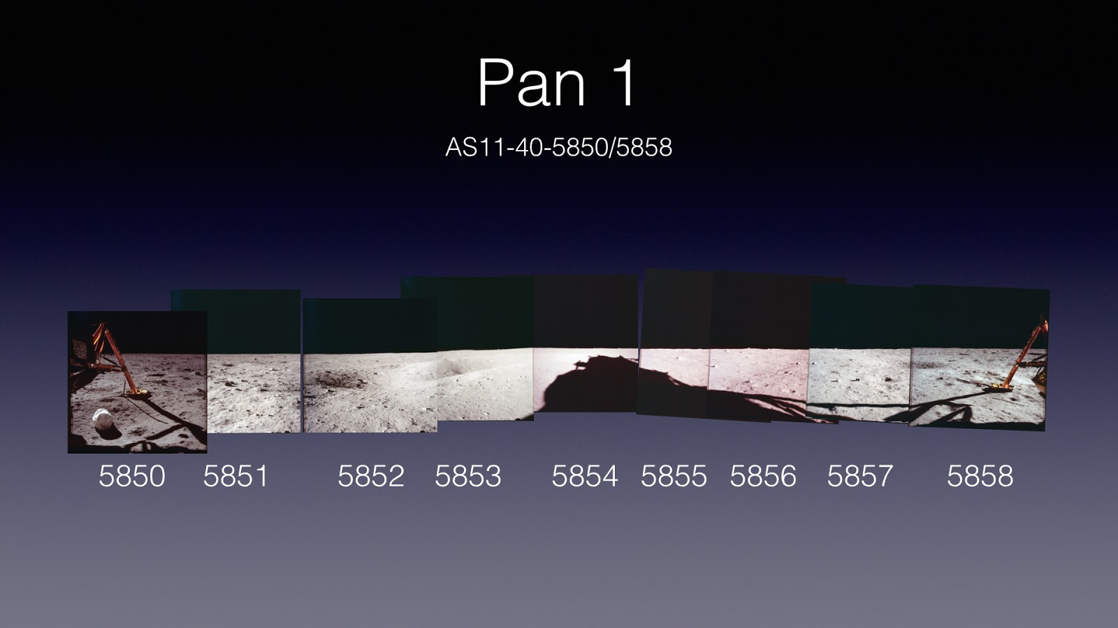 Moonscape Project: Sequenze delle foto panoramiche di Apollo 11 ...