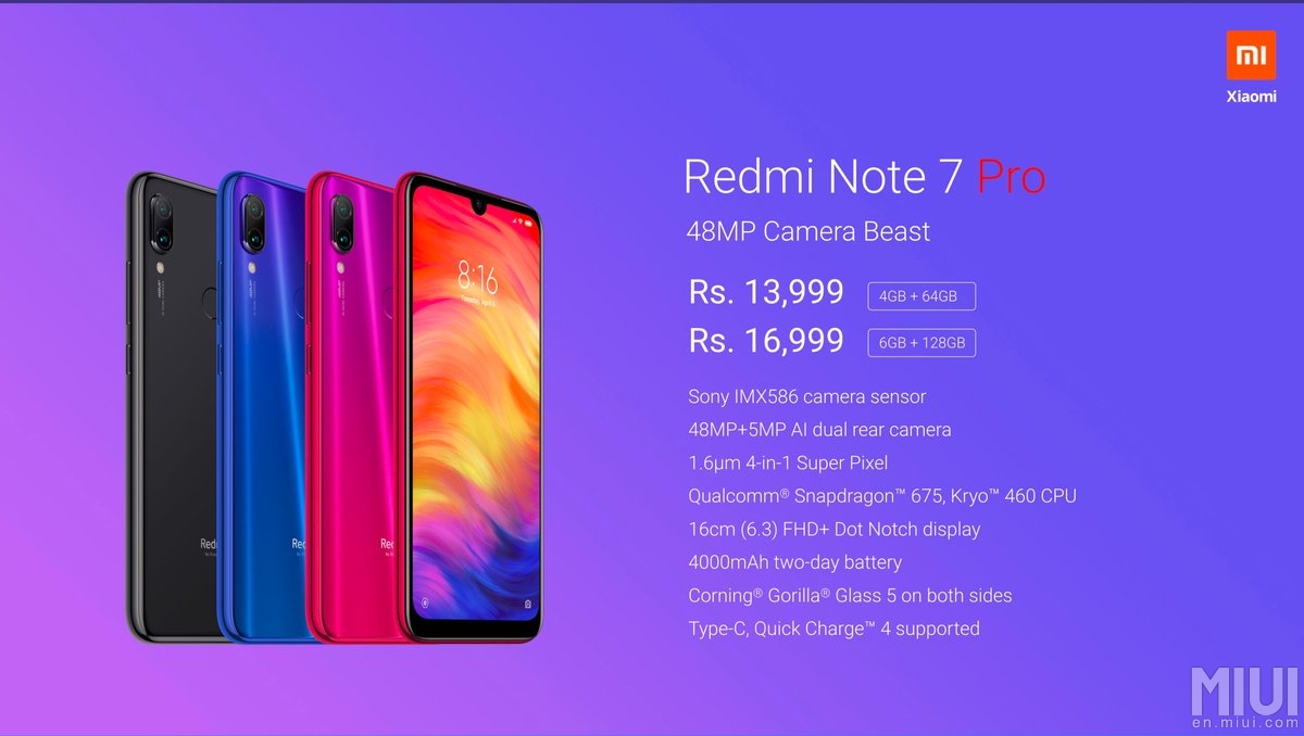 Xiaomi Redmi Note 7 and Note 7 Pro launched with 48 MP Camera and ...