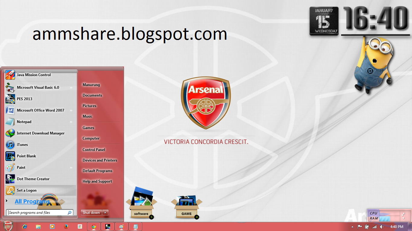 Theme Arsenal Glass For Windows 7 AMM Share