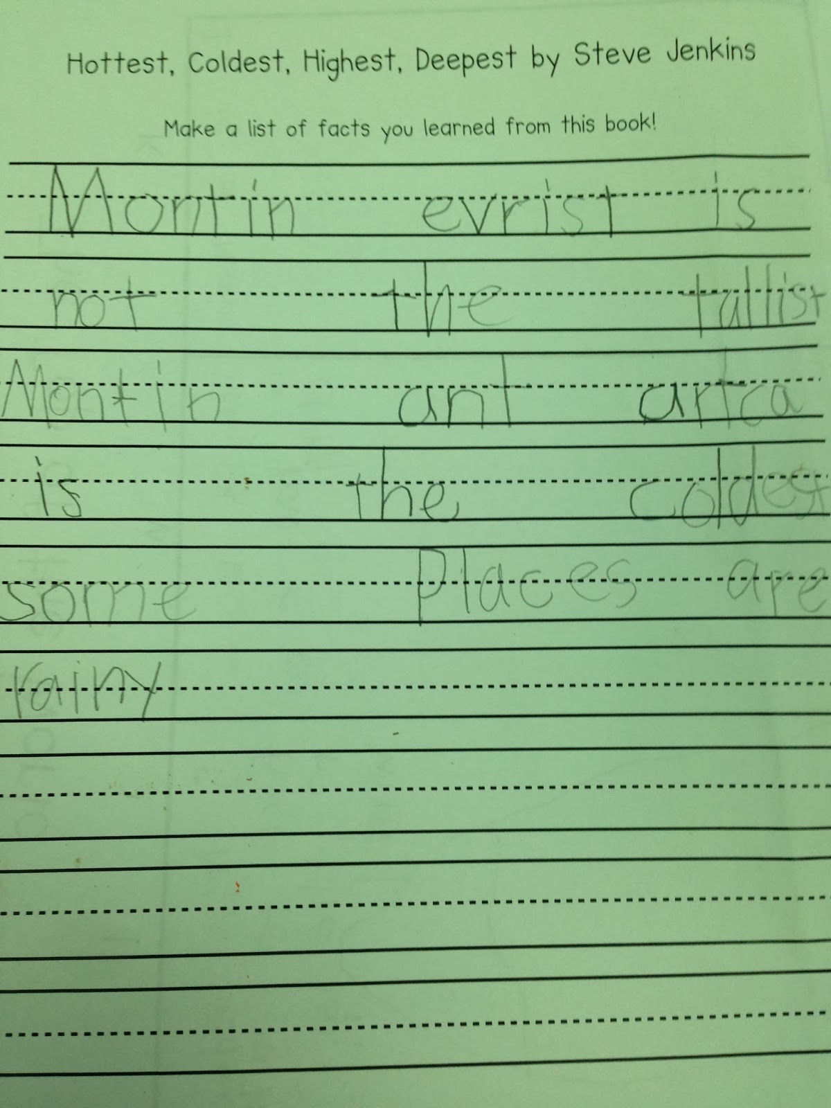 The Adventures of a K/1 Teacher: Steve Jenkins Author Study