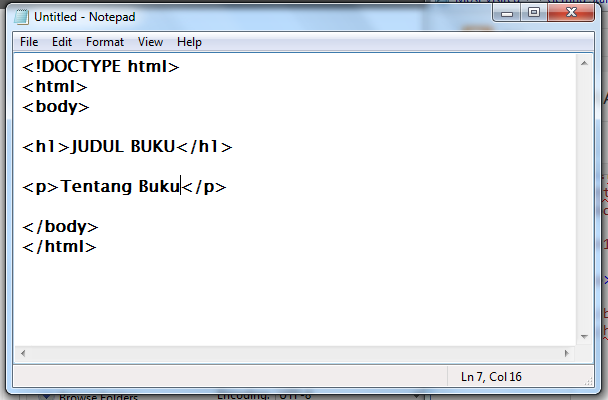 Cara Menulis HTML dengan NotePad atau TextEdit