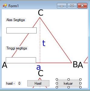 menghitung luas segitiga dengan visual studio/basic