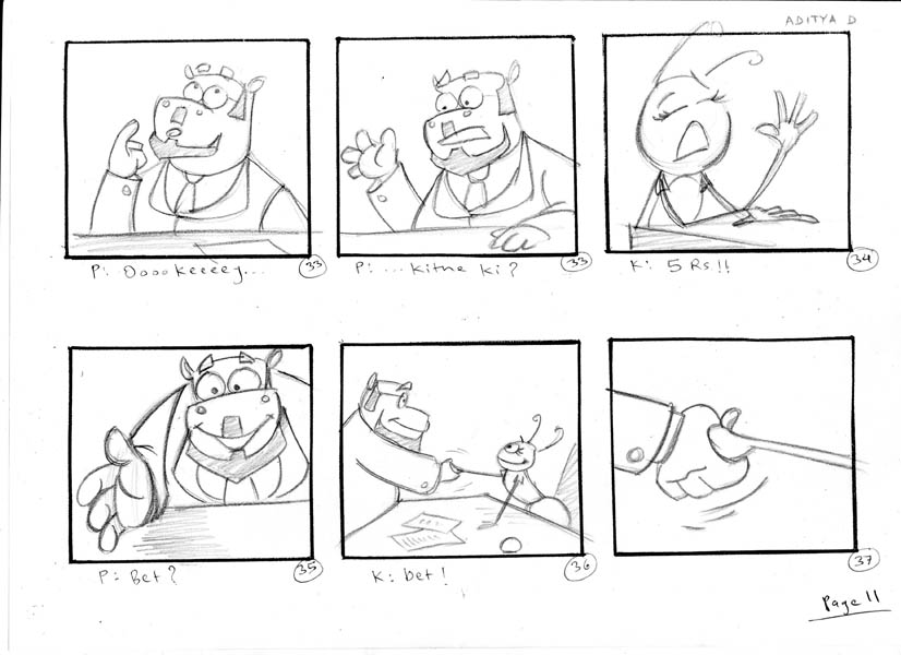 AdityaCreates: Storyboard for 2D animated funny series.