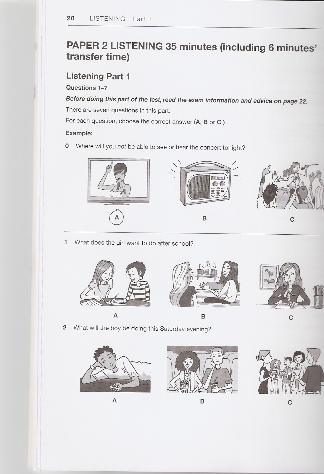 Exámenes de Cambridge : PET (Test 1) Listening & Speaking