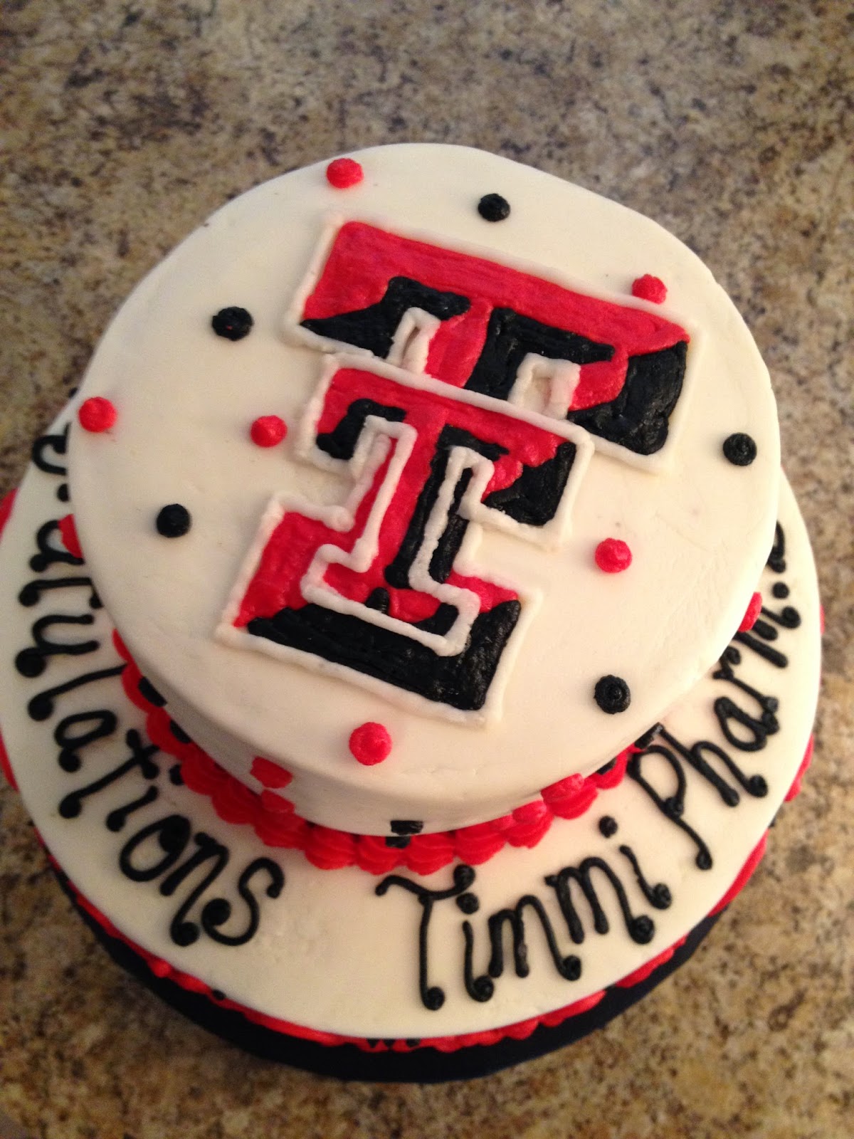 A Blissful Bash: Texas Tech Graduation cake