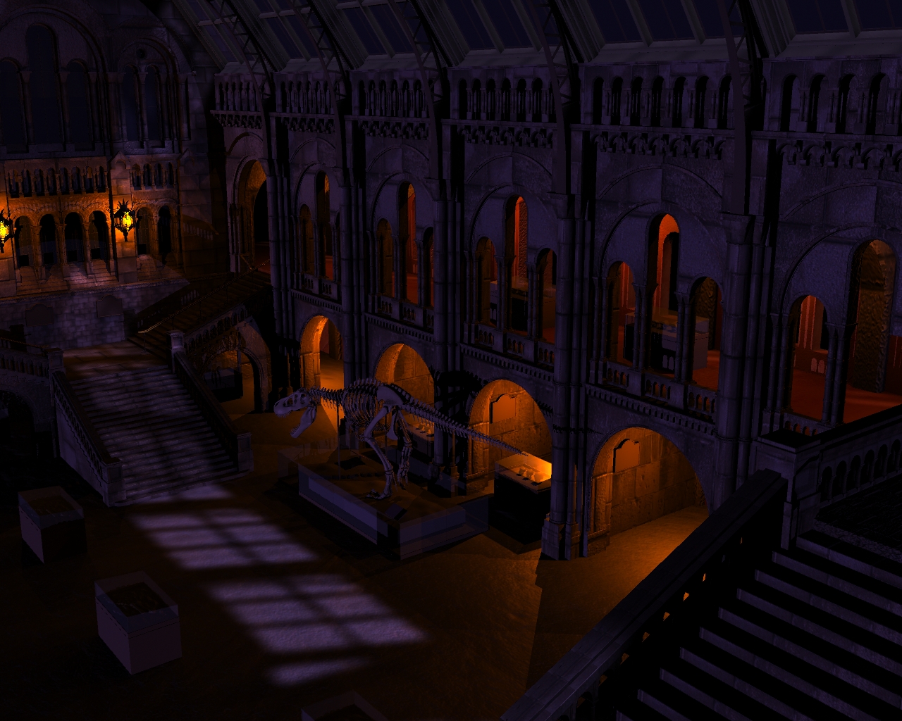 Night lighting scene in (Maya)