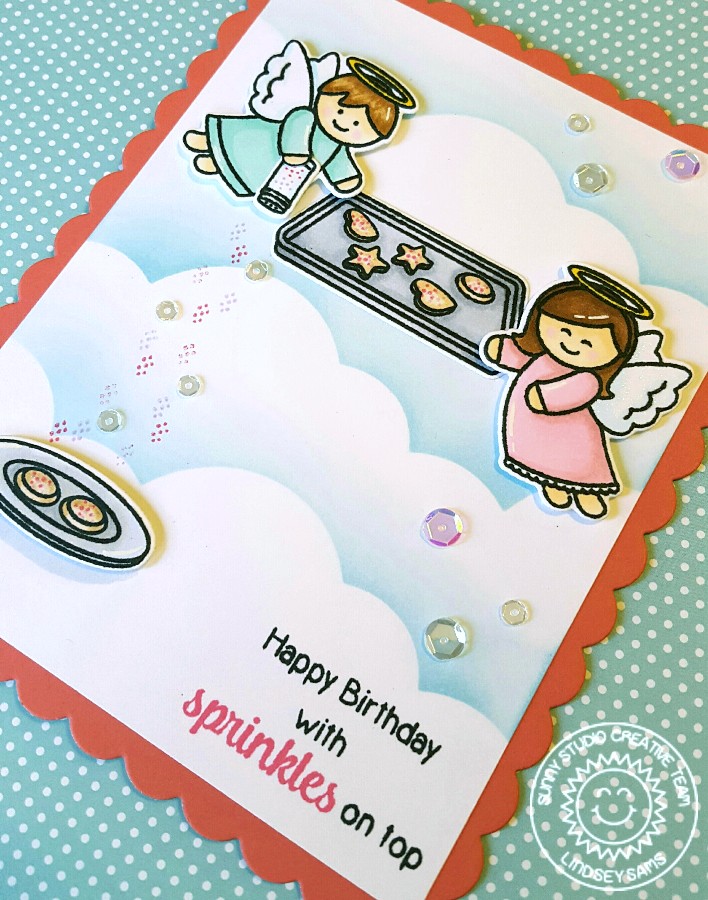 Sunny Studio: Blissful Baking & Little Angels Birthday Card with Lindsey