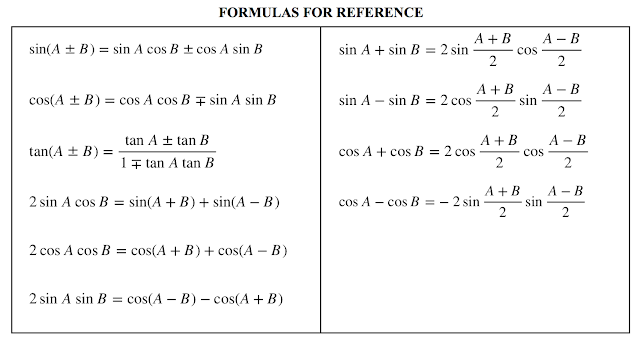 Fergus Sir Mathematics: 免費資源 之 M2 三角學公式