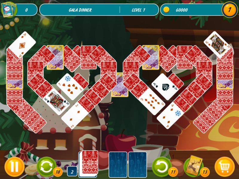 Solitaire Christmas: Match 2 Cards ~ DOWN - GAMEPC