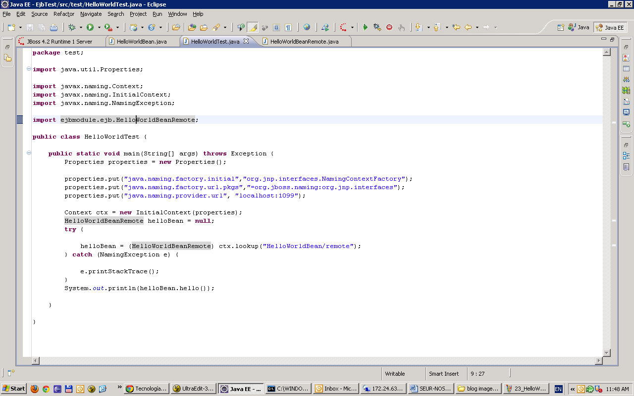 Java Frameworks & APIs: EJB - Configuración Eclipse + JBoss + EJB3