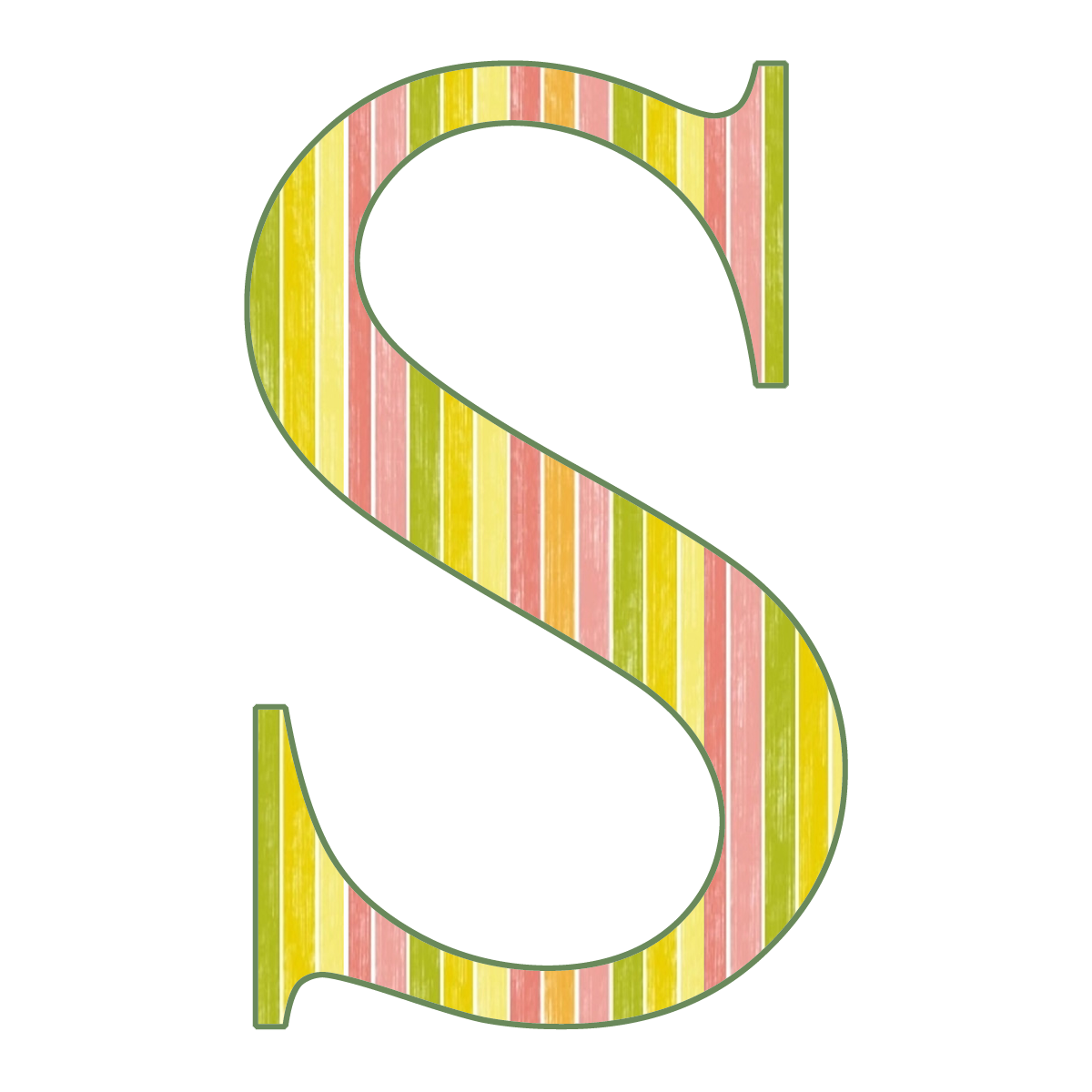 GRANNY ENCHANTED'S BLOG: "Yellow & Pink Stripe" PNG Free Scrapbook Alphabet