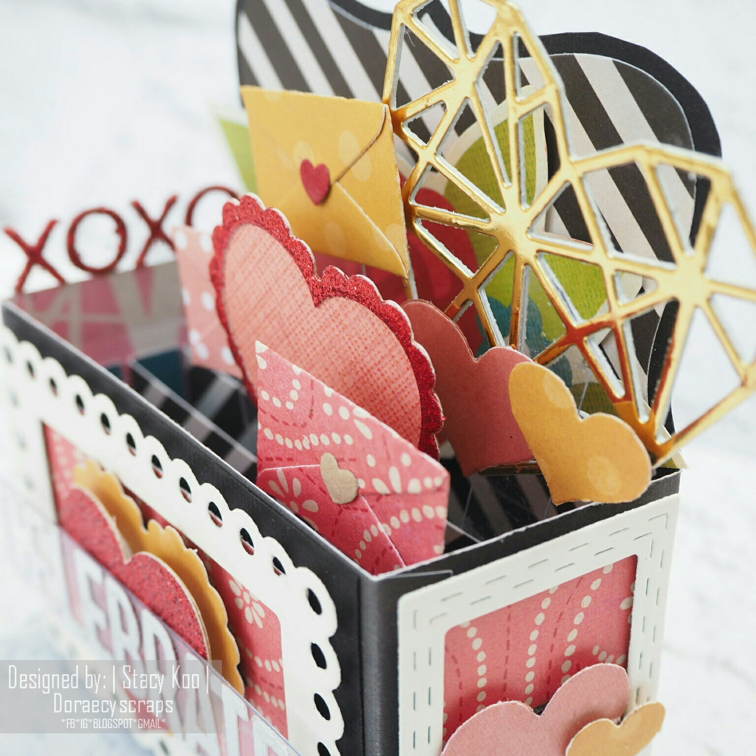 Box Card with Xyron - Doraecyscraps