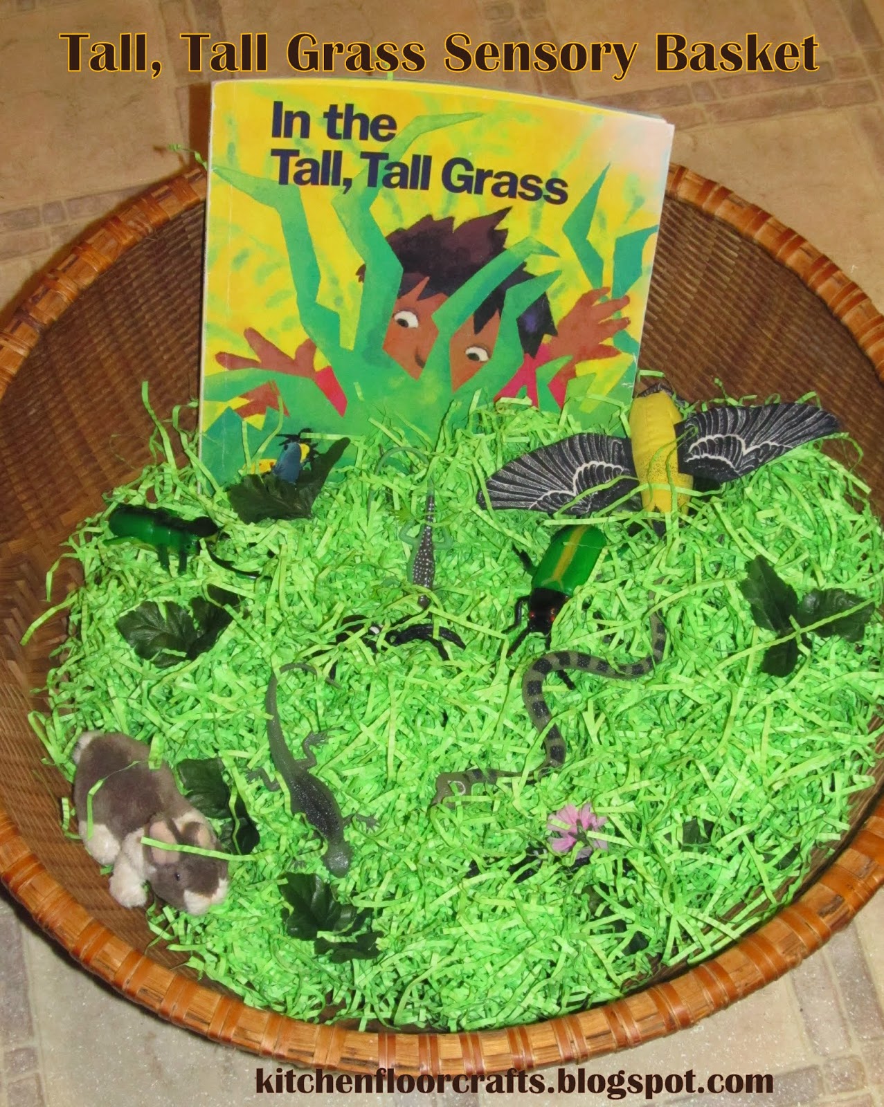 Kitchen Floor Crafts: Tall, Tall Grass Sensory Basket