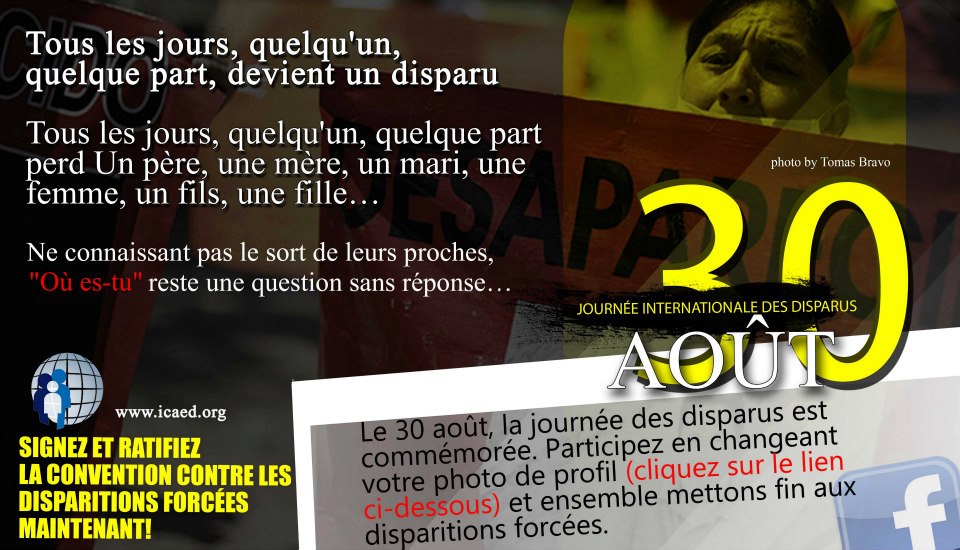 Parole de citoyen: 30 août : Journée Internationale des personnes disparues Parole de citoyen: 30 août : Journée Internationale des personnes disparues