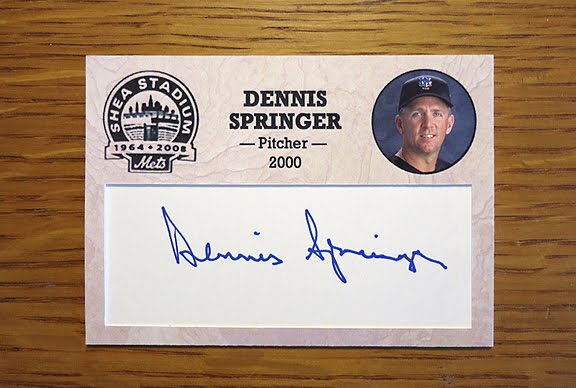 The Amazing Shea Stadium Autograph Project: #587) DENNIS SPRINGER