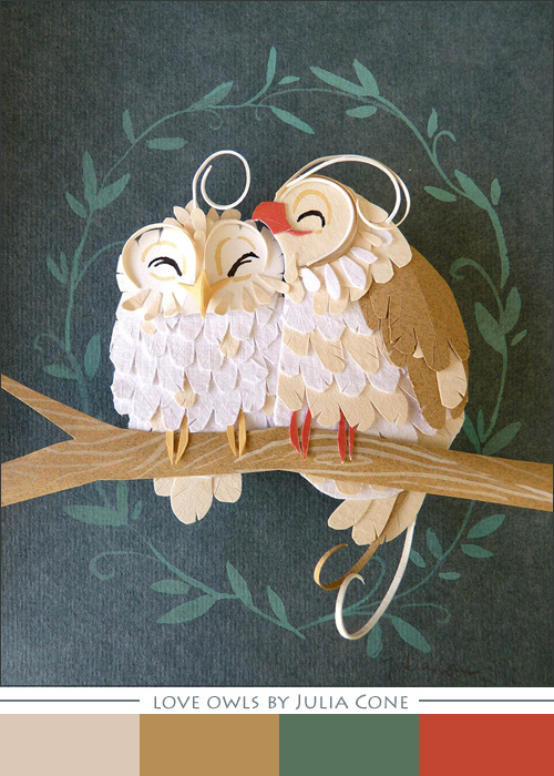 My Owl Barn: Handcut Paper 'Love Owls'