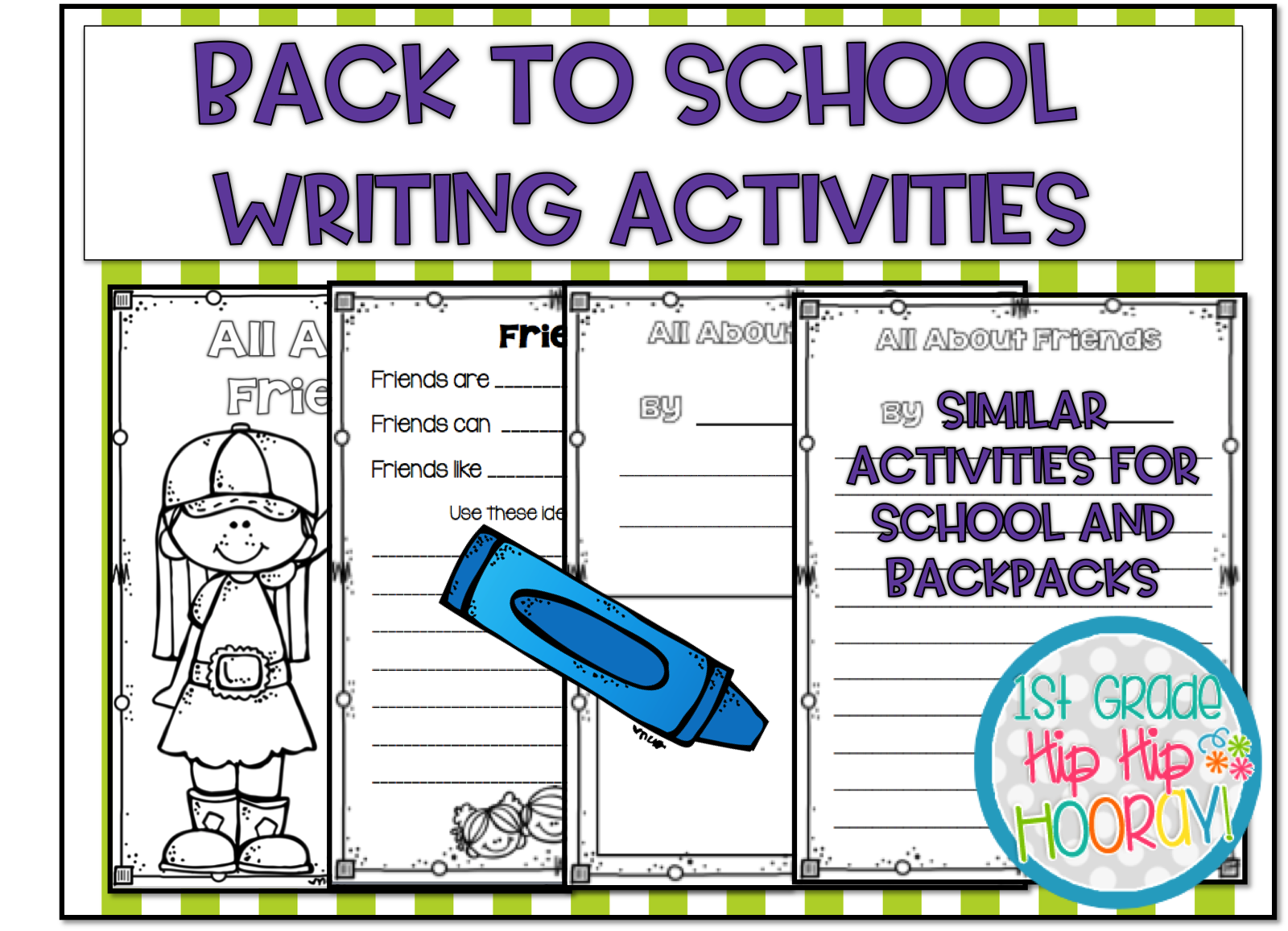 1st Grade Hip Hip Hooray!: Back to School Word Work, Writing, and Math ...