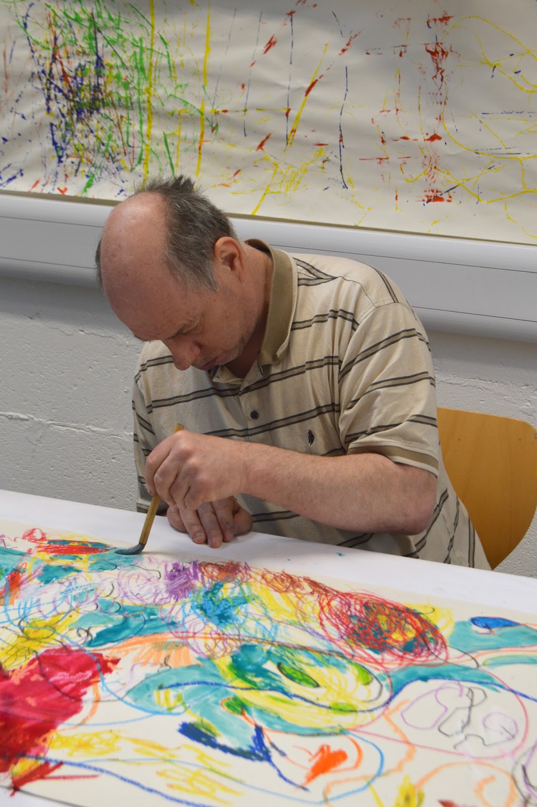 LEVEL Visual Arts: Two men create a connected painting. 23 March 2016