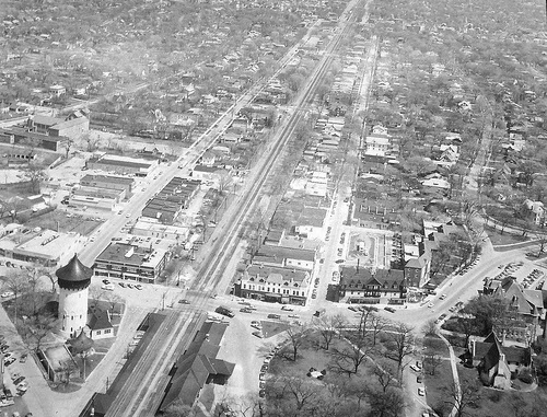 Aerial shot of Riverside in 1960...