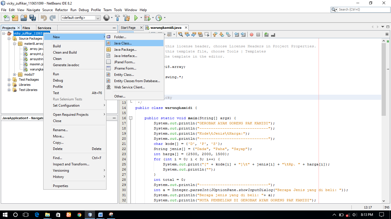Penggunaan Array di Java Netbean - NES MIX