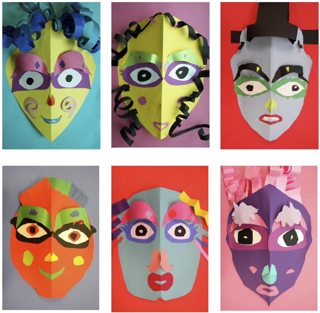 The Rolling Artroom: Crazy Paper Faces 1st-3rd Grade