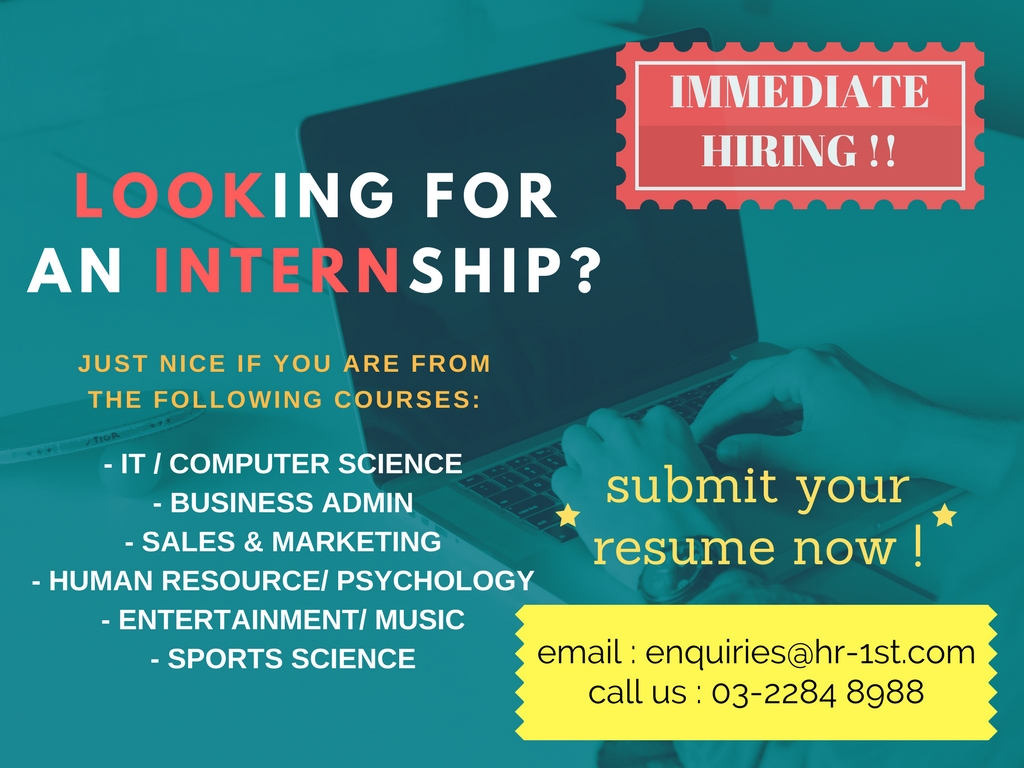 HR FIRST: Immediate Hiring For Internship
