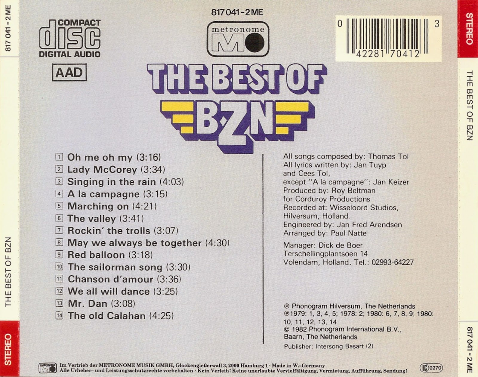 The First Pressing CD Collection: BZN - The Best of BZN