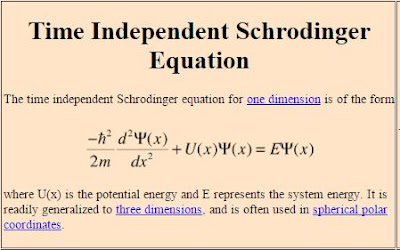 hiper física: Time Independent Schrodinger Equation
