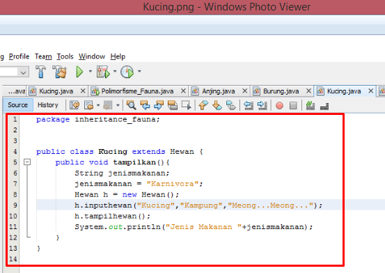 Contoh Pemrograman Enkapsulasi Inheritance Polimorfisme Pada Java