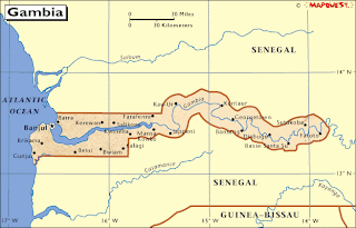 Gambiya Haritası ~ Ülke Haritaları