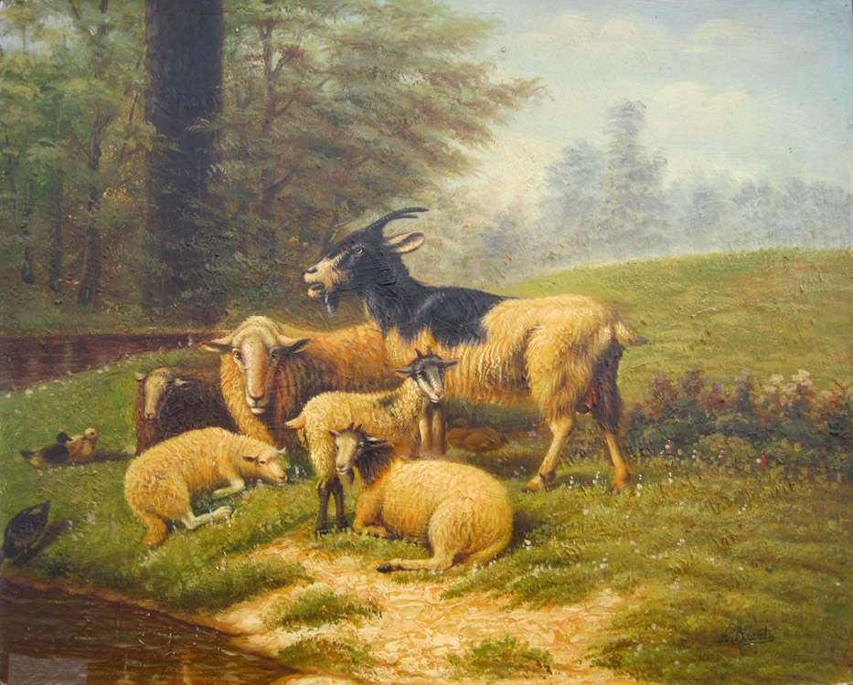 Bazar: Schilderij, getekend A.Baert