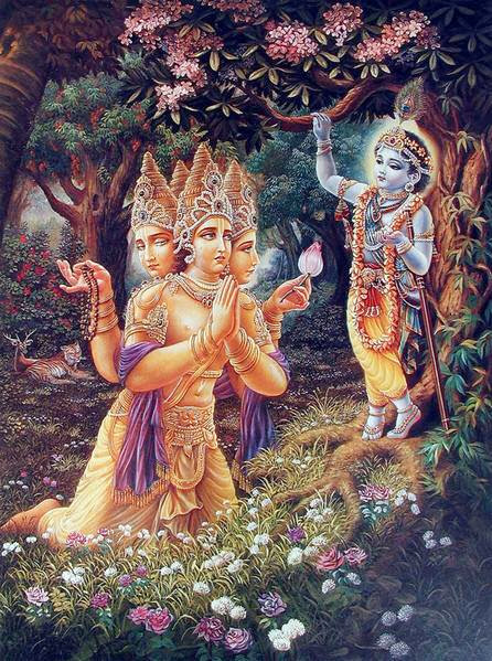 TELUGU WEB WORLD: LORD SRI KRISHNA WITH BRAHMA DEVA IMAGE
